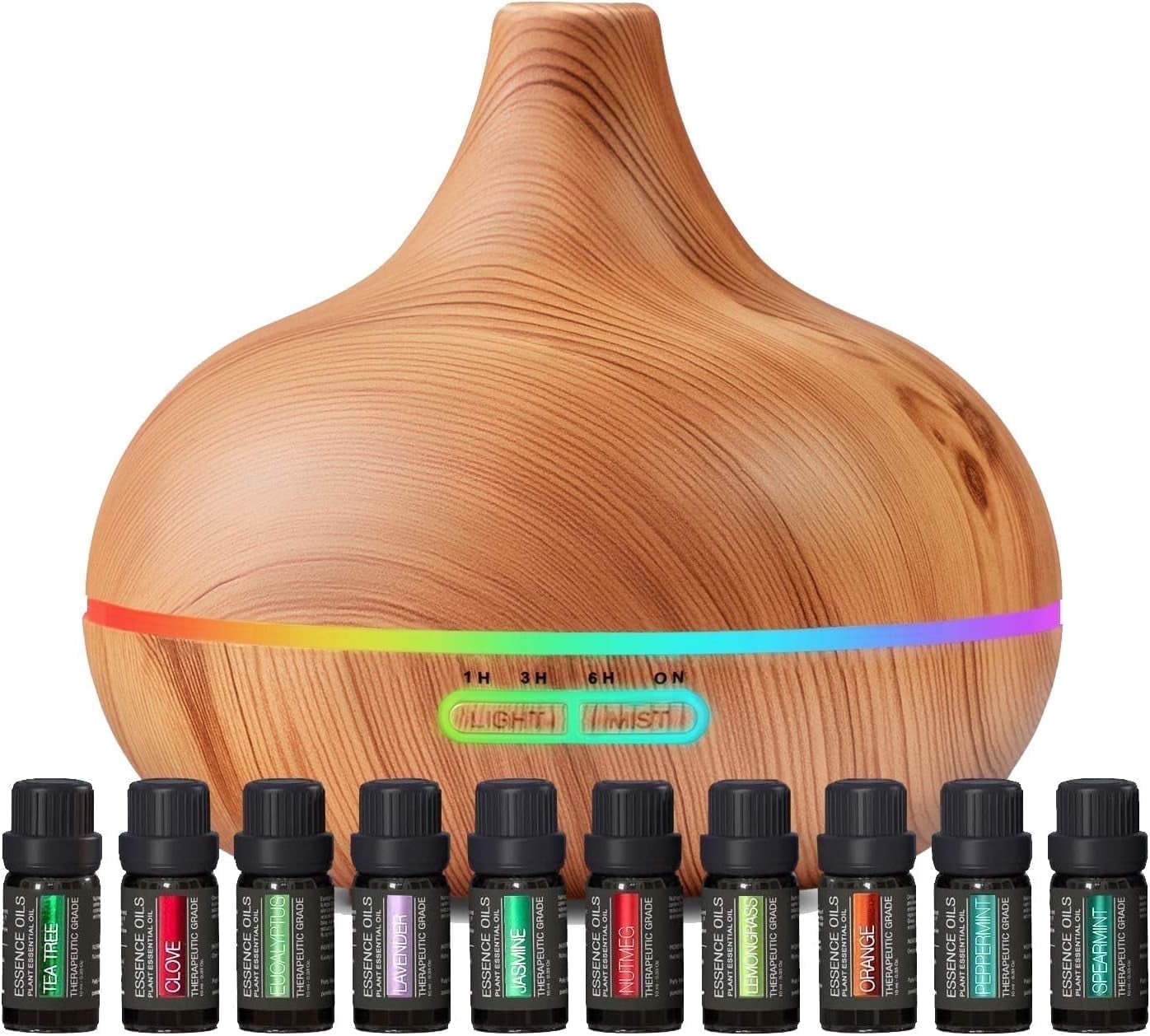 Pure Daily Care Essential Oil Diffuser, Light Wood, 10 Scents, 7 Lights ...