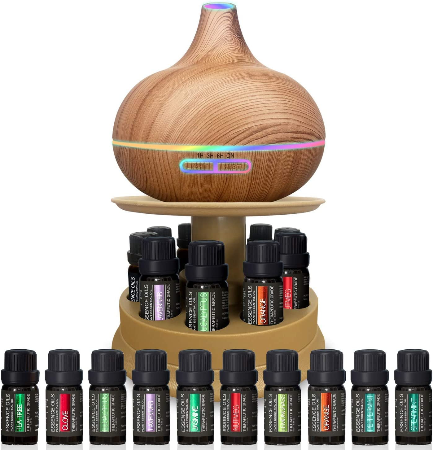 Pure Daily Care Premium Aromatherapy Set with Oakwood Stand, 300 ml ...