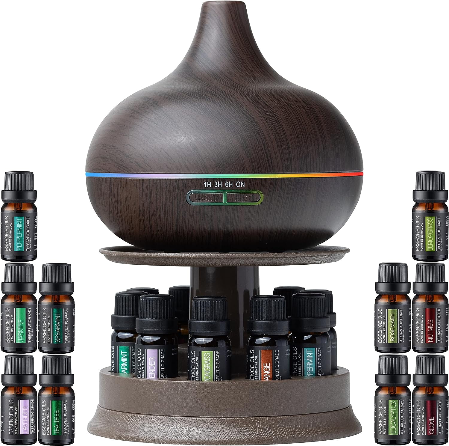 Pure Daily Care Aromatherapy Set With Oakwood Rotating Stand 300 Ml