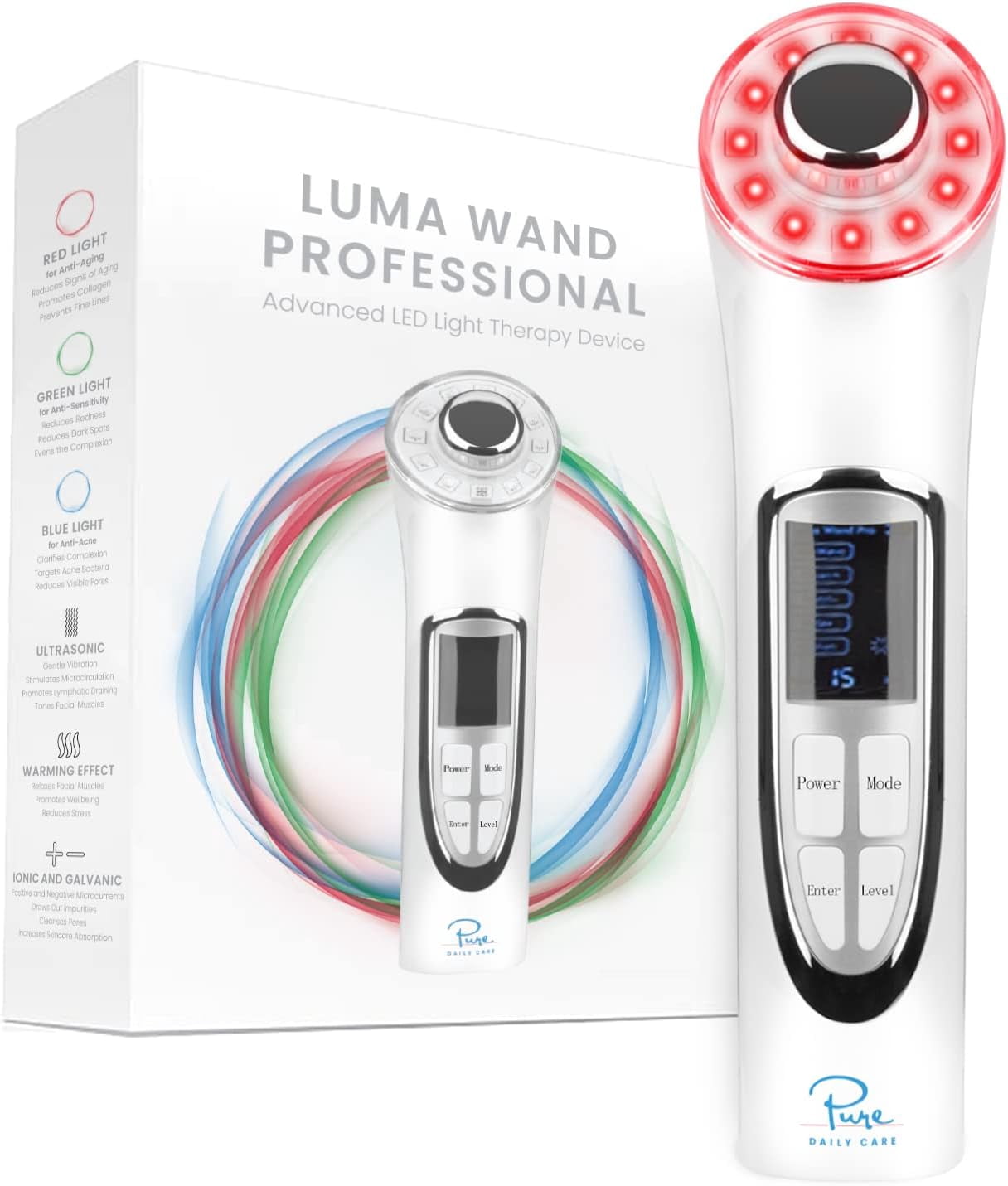 Pure Daily Care Luma Wand Professional - Advanced 5-in-1 Skin LED Light ...