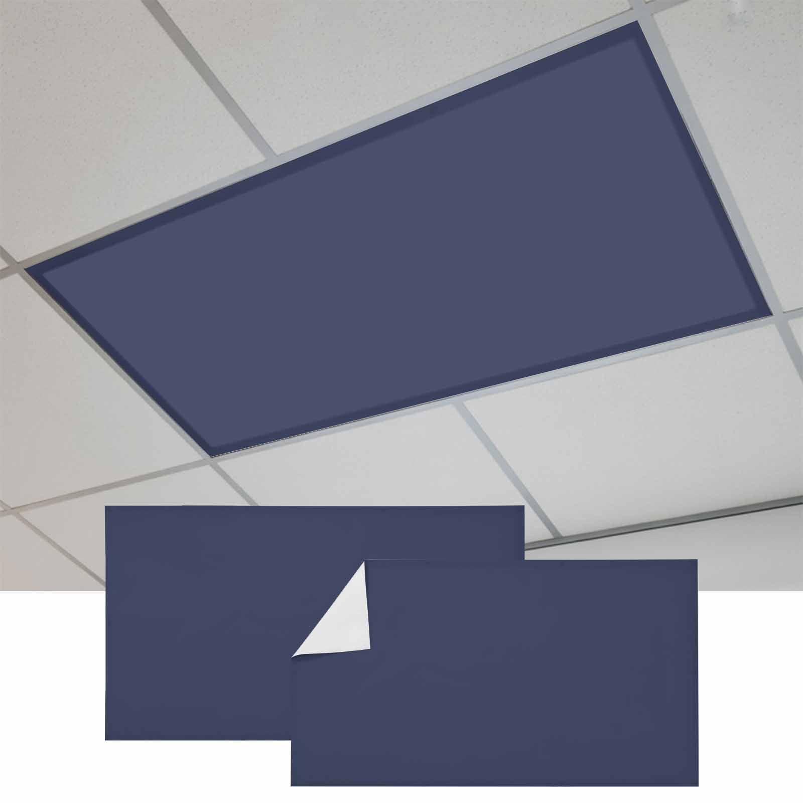 Pure Dark Blue Fluorescent Light Covers, Simple Solid Color Magnetic ...