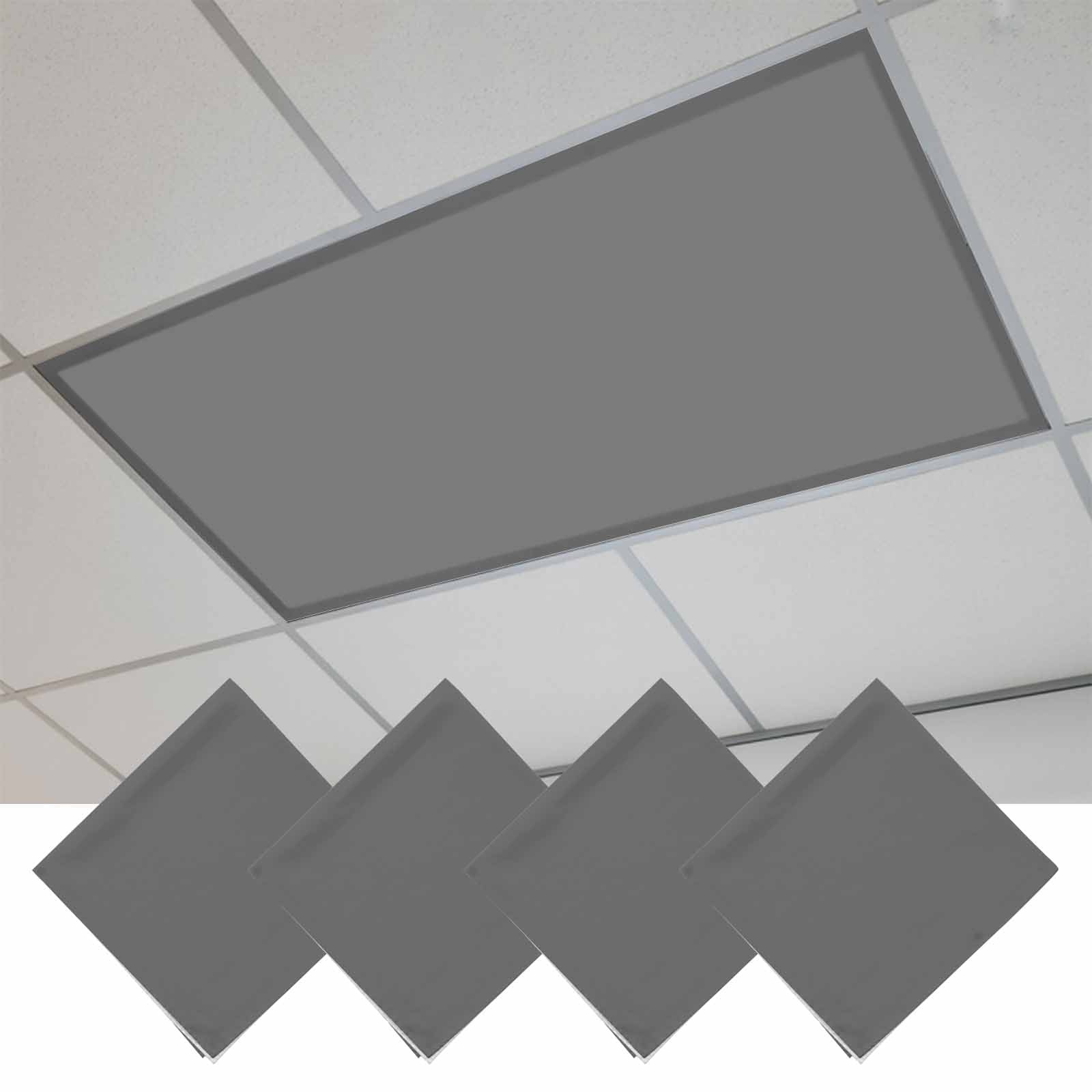 Pure Dark Grey Fluorescent Light Covers, Simple Solid Color Magnetic ...