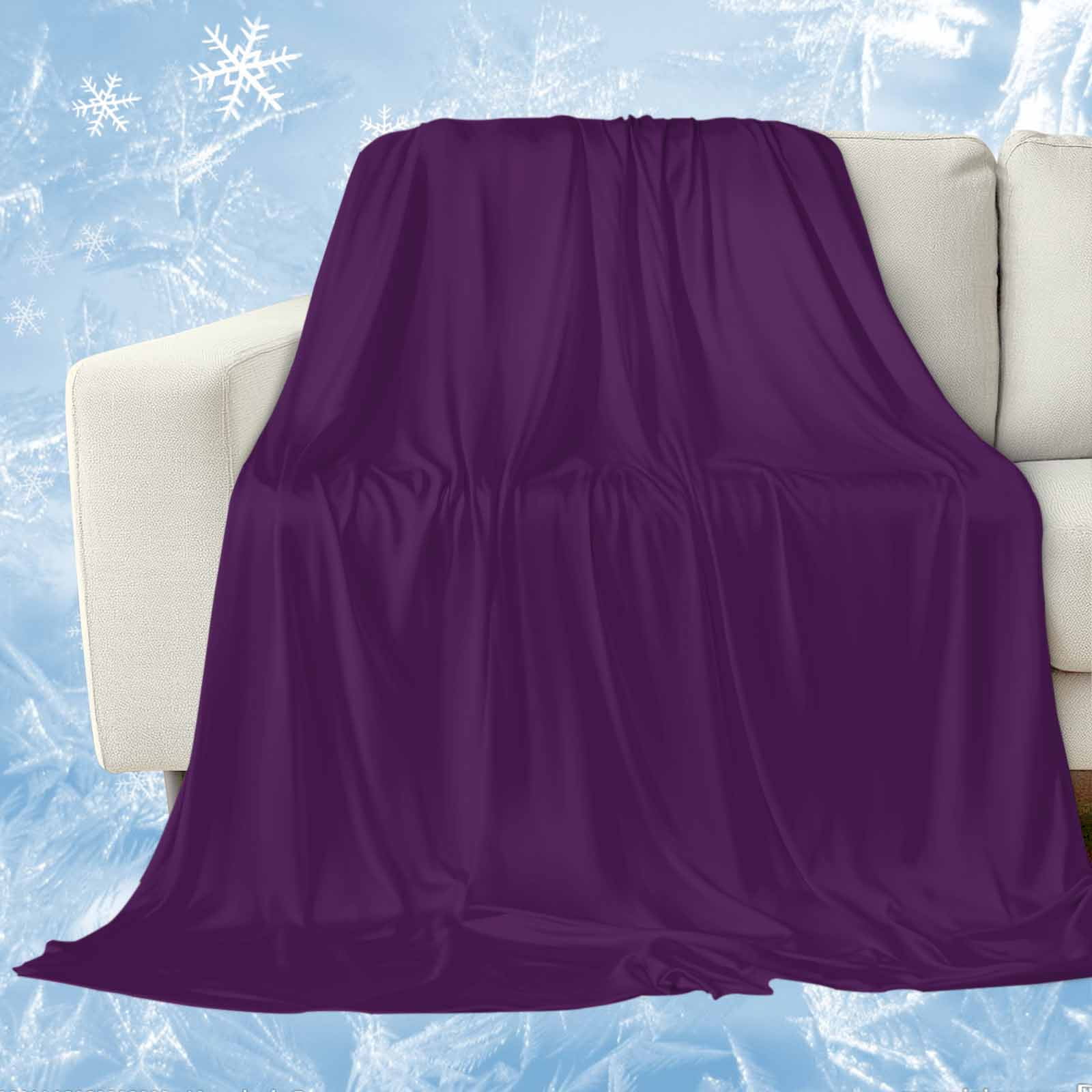 Pure Dark Purple Cooling Blanket, Lightweight Breathable Summer Throw ...