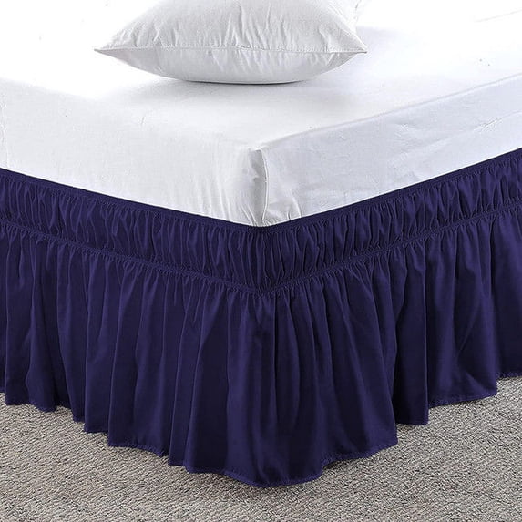 Pure Dreams Wrap Around Dust Ruffle Bed Skirt, 100% Microfiber, 18 Inch ...