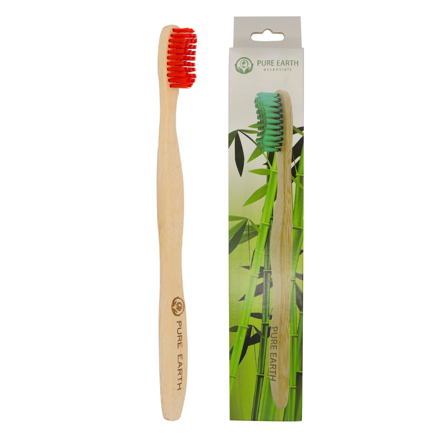 Pure Earth Essentials - Bamboo Toothbrushes for Adults - Soft Nylon ...