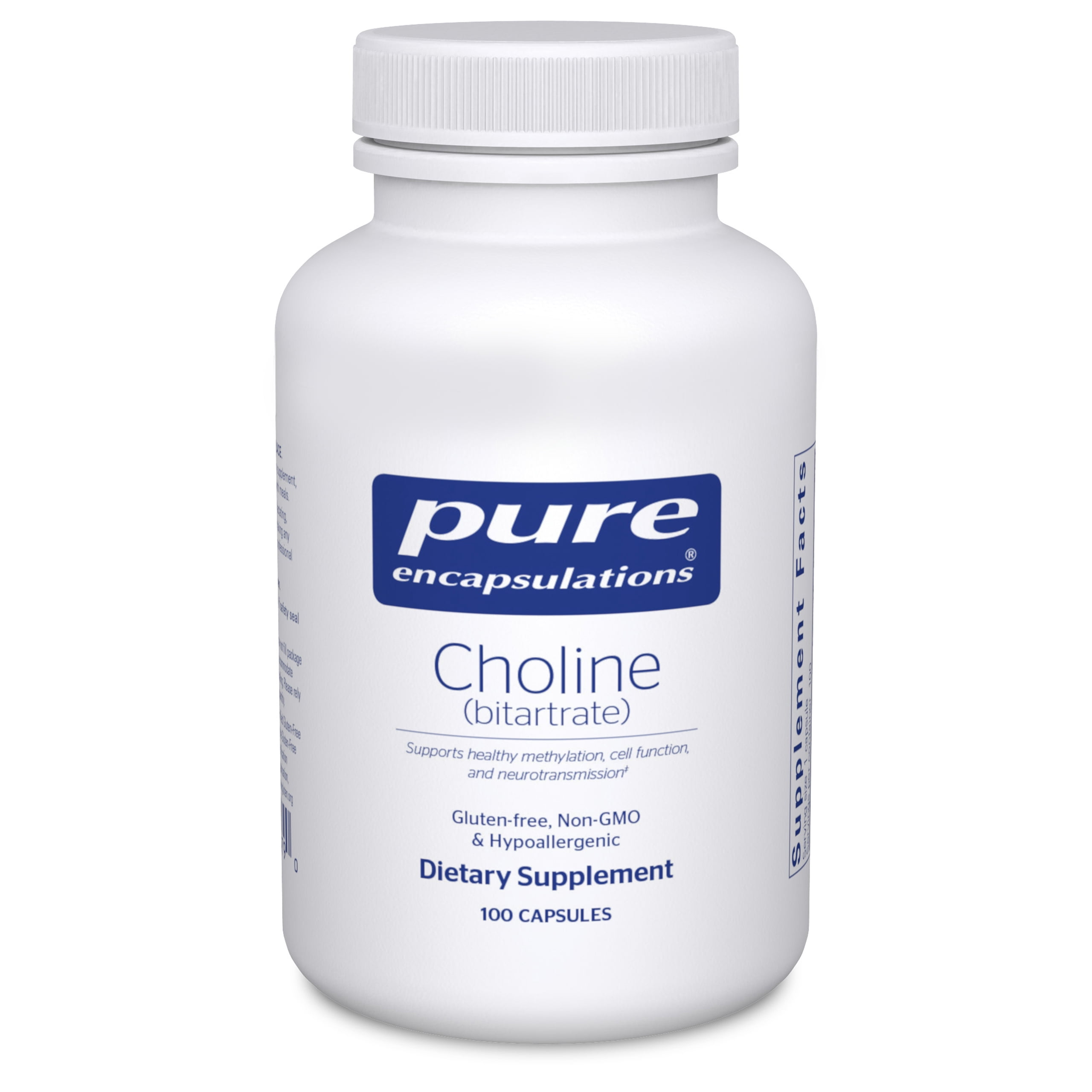 Pure Encapsulation Choline Bitartrate - Gluten Free, Healthy ...