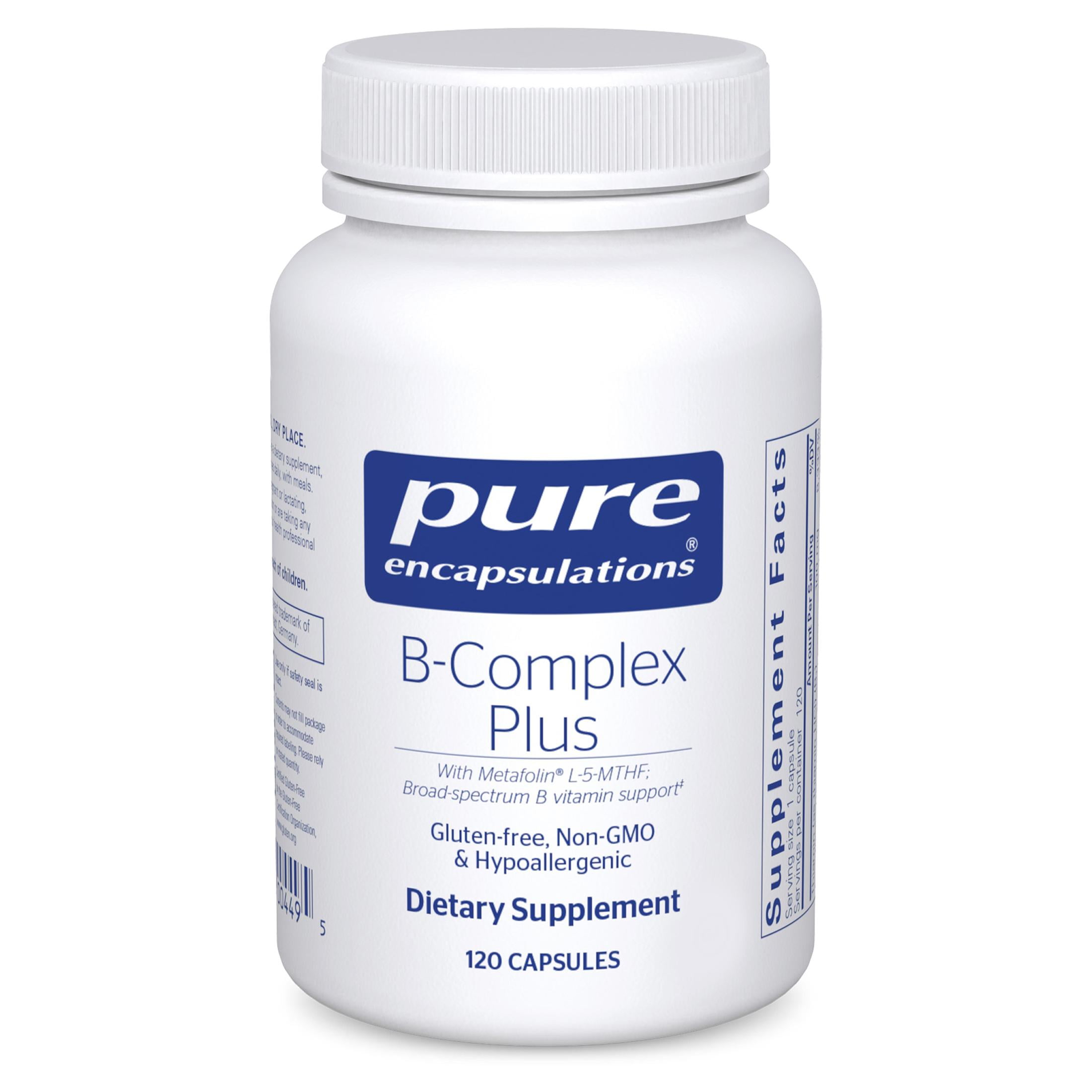 Pure Encapsulations B-Complex Plus, B Vitamins Supplement, Energy ...