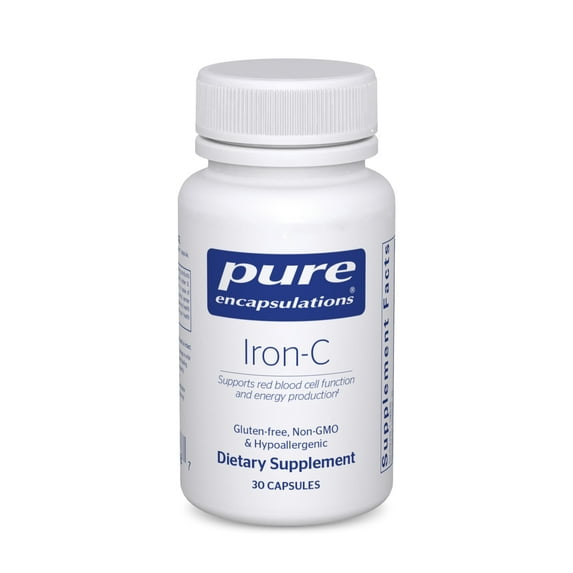 Pure Encapsulations Iron C Supplement Supports Muscle Function Red ...