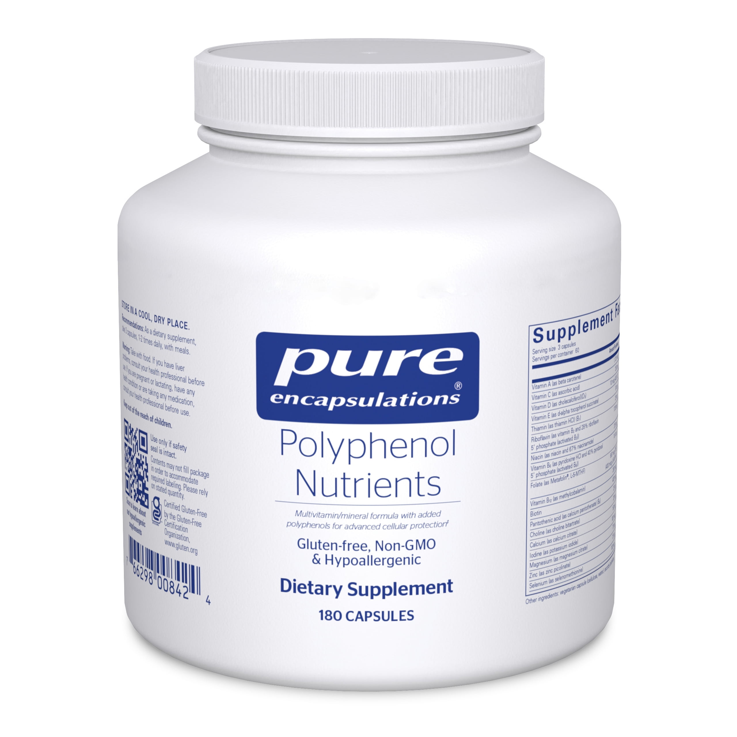 Pure Encapsulations Polyphenol Nutrients | Hypoallergenic Nutrient ...