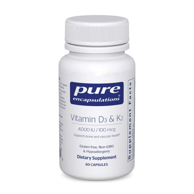 Pure Encapsulations Vitamin D3 & K2 - Bone & Vascular Health Support ...