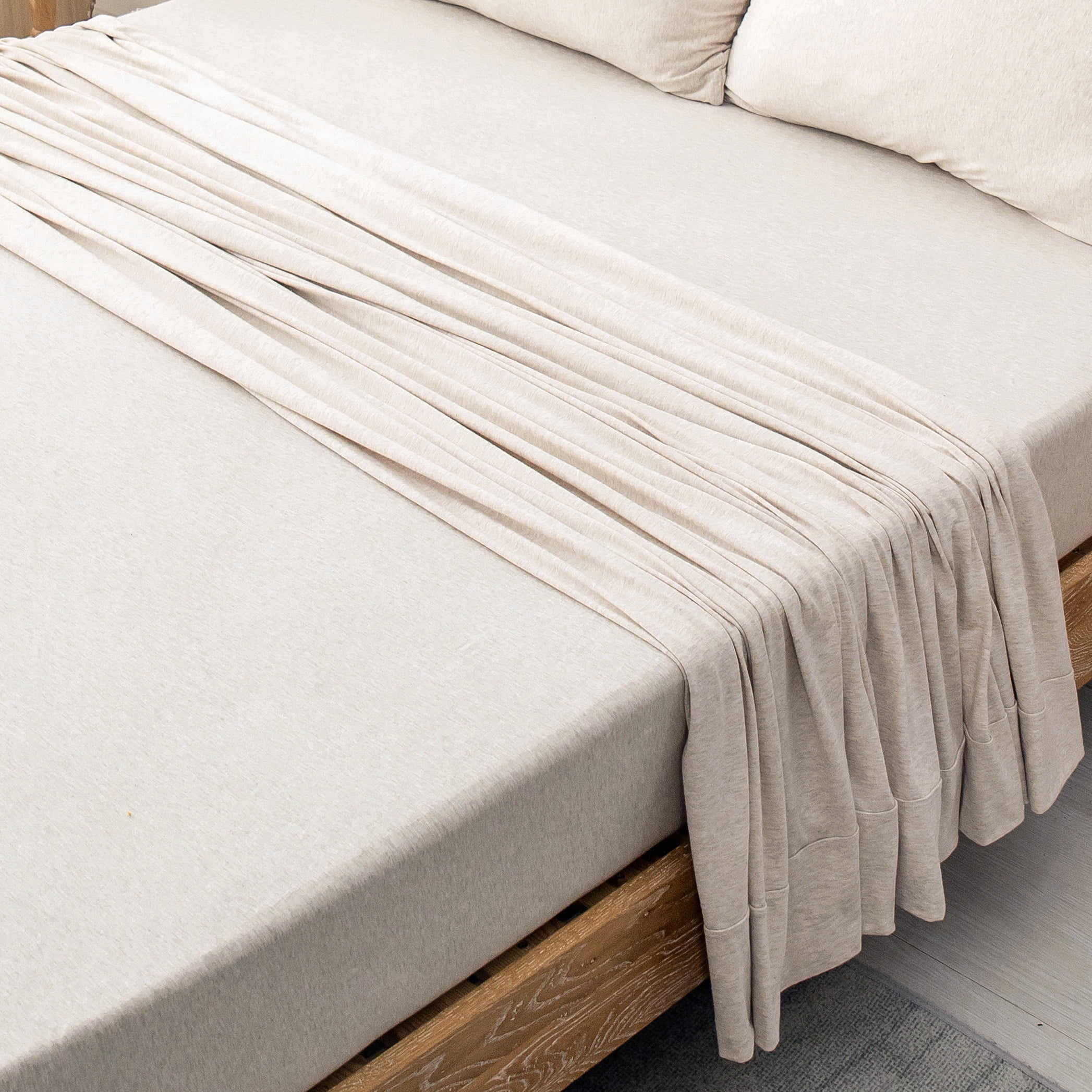 Pure Era King Size Bed Top Sheet, 100% Jersey Cotton, Super Soft ...