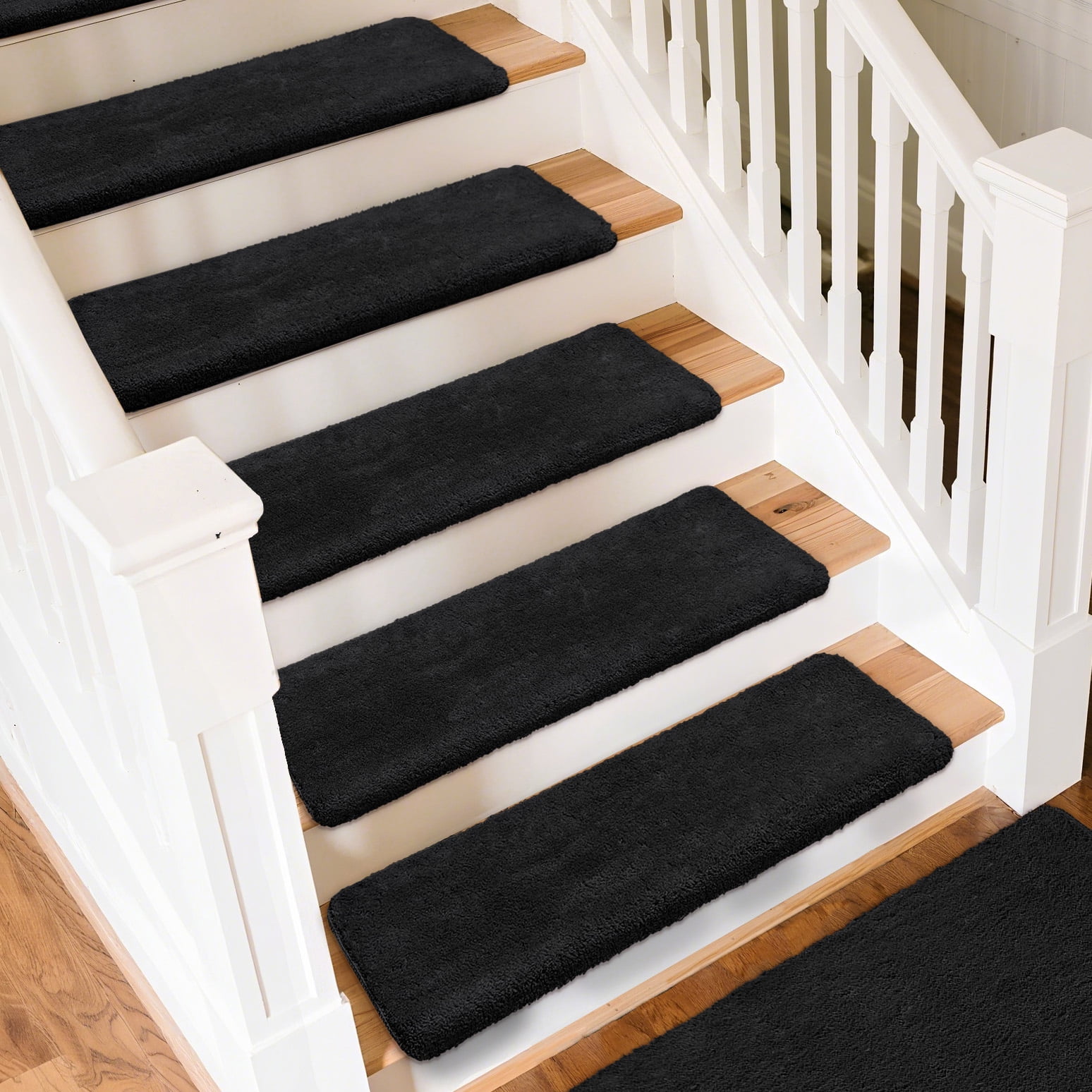 Pure Era Bullnose Plush Carpet Stair Treads Protector Cover 9" x 30 ...