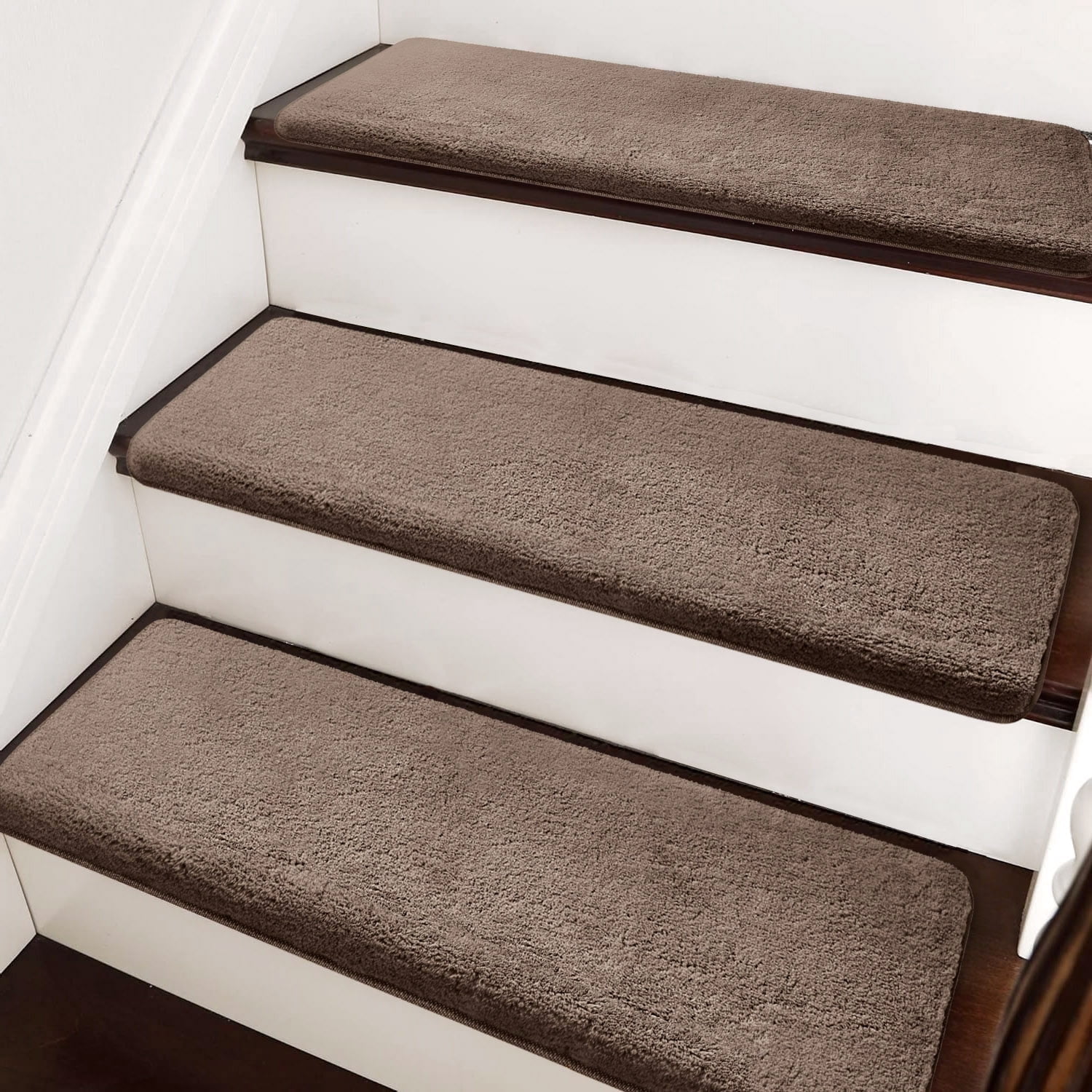 Pure Era Bullnose Plush Carpet Stair Treads Protector Cover 9" x 30 ...