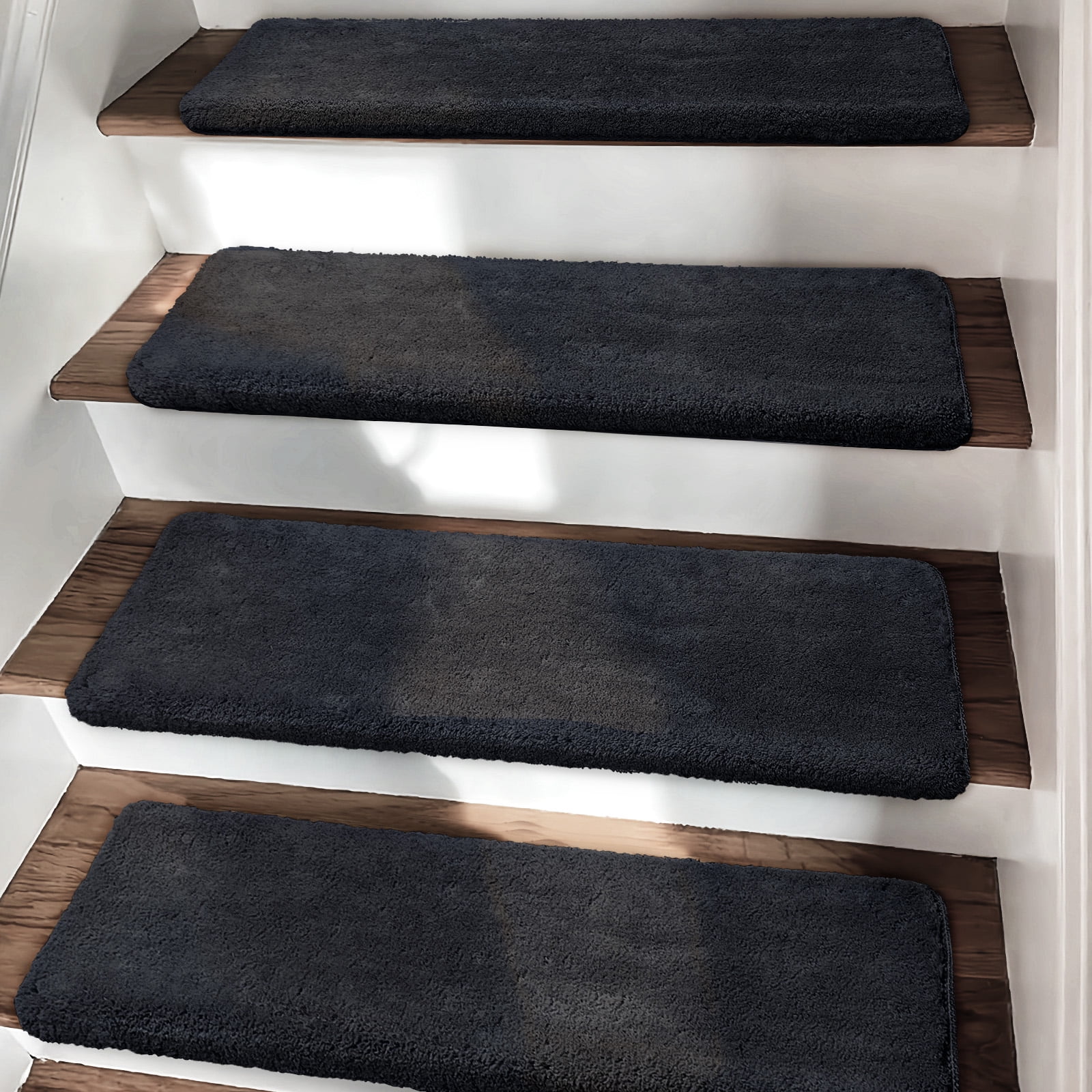 Pure Era Bullnose Plush Carpet Stair Treads Protector Cover 9" x 30 ...