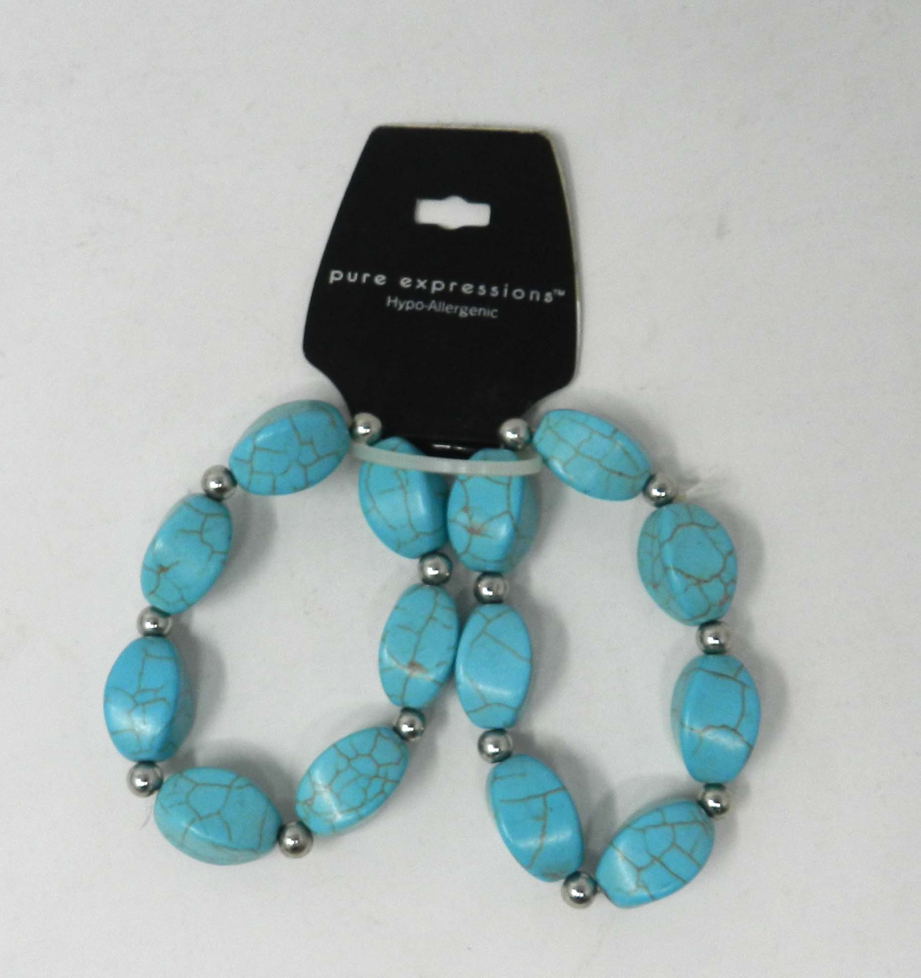 Pure Expressions Hypo-Allergenic Teal Bracelets Duo Set - Walmart.com