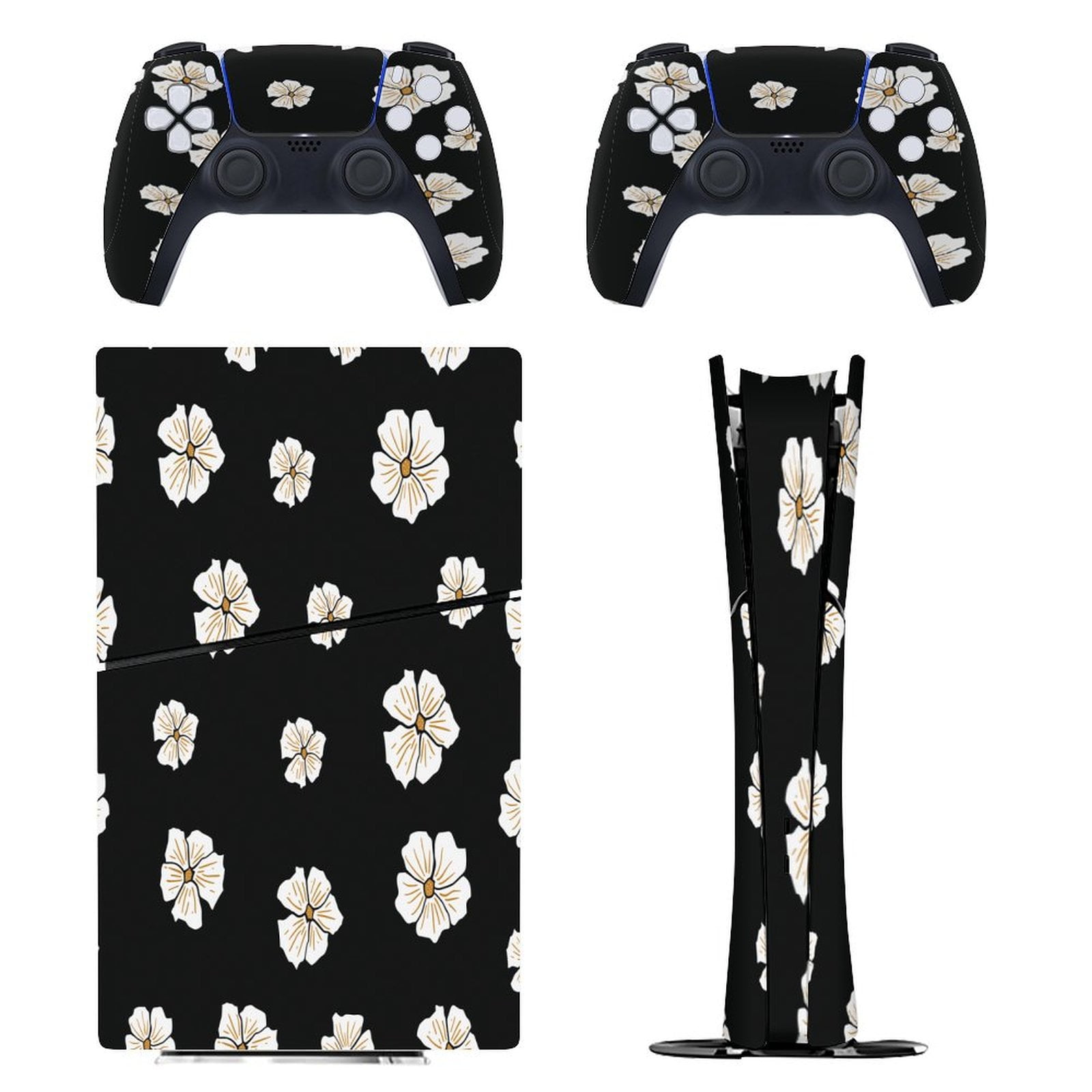 Pure, Flower, Black Background PS5/PS5 Slim Digital Disc Skin Sticker ...