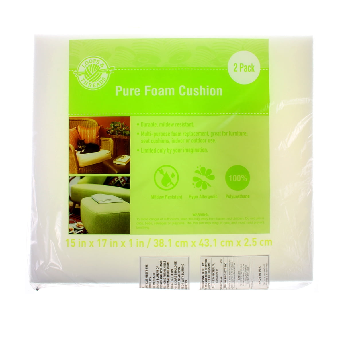 Pure Foam Cushion by Loops & Threads™ - Walmart.com