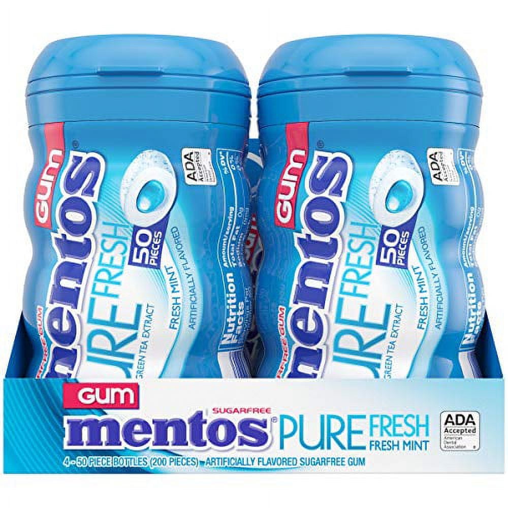 Pure Fresh Sugar-Free Chewing Gum with Xylitol, Fresh Mint, 50 Piece ...