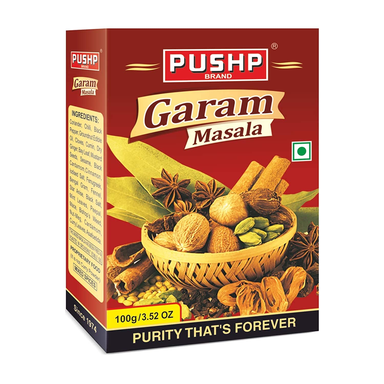 Pure Garam Masala Powder By Pushp 100gm, 3.5 Ounce | Pack Of 1 ...