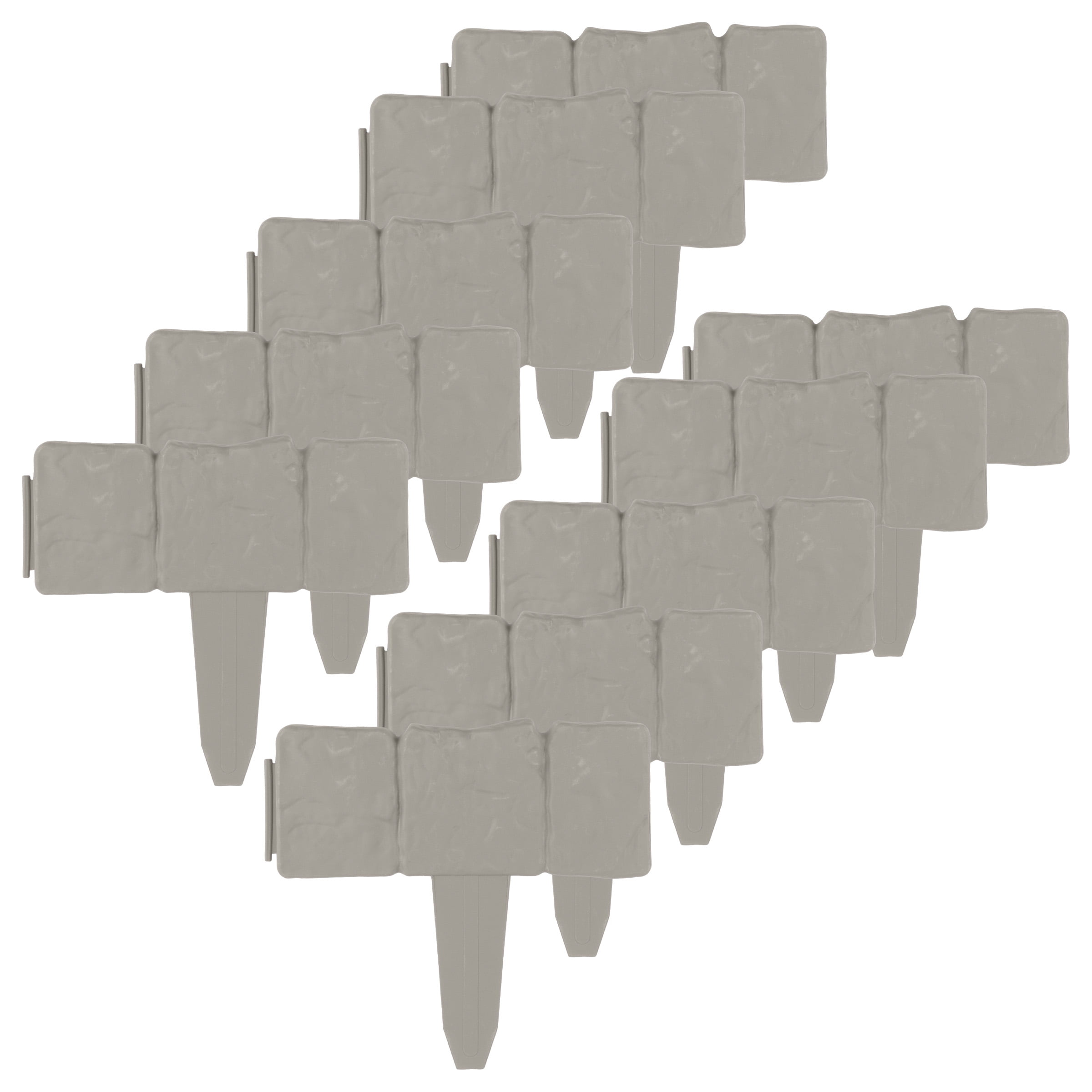 Pure Garden 10-Piece Interlocking Garden Edging for Landscaping (Putty ...