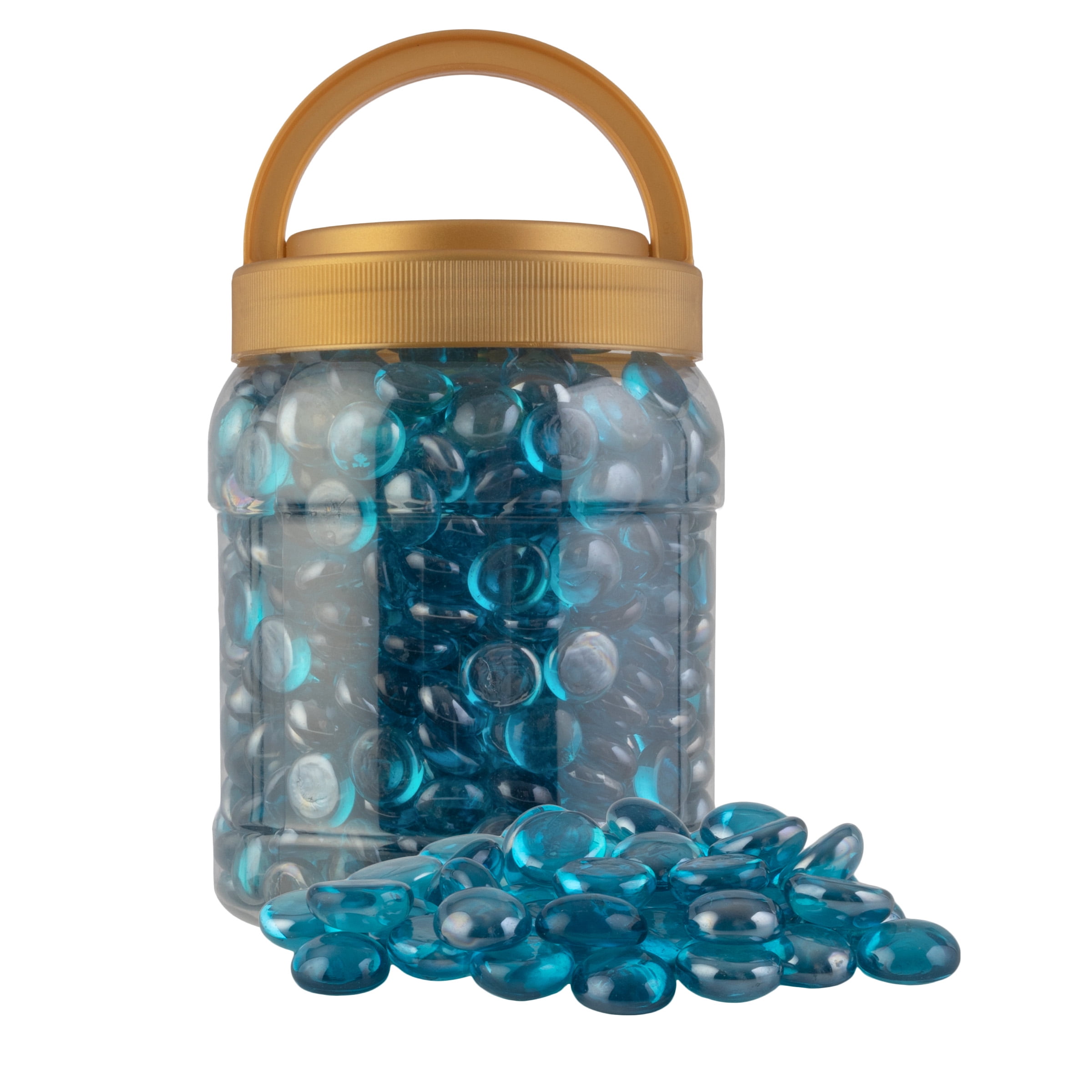 Pure Garden 10lbs Fire Pit Glass - 3/4-Inch Glass Rocks, Aqua Blue ...