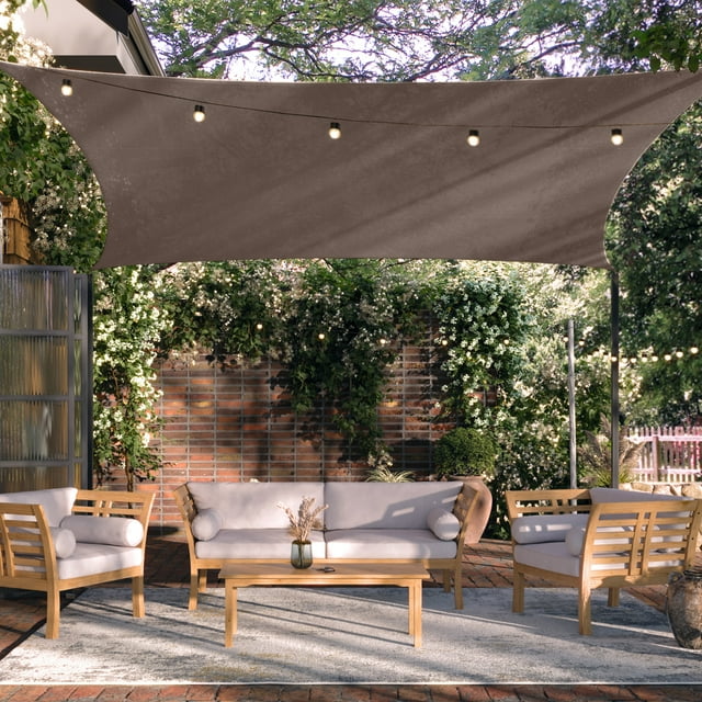 Pure Garden 10x13ft Sun Shade Sail – UV-Blocking Outdoor Canopy with D ...