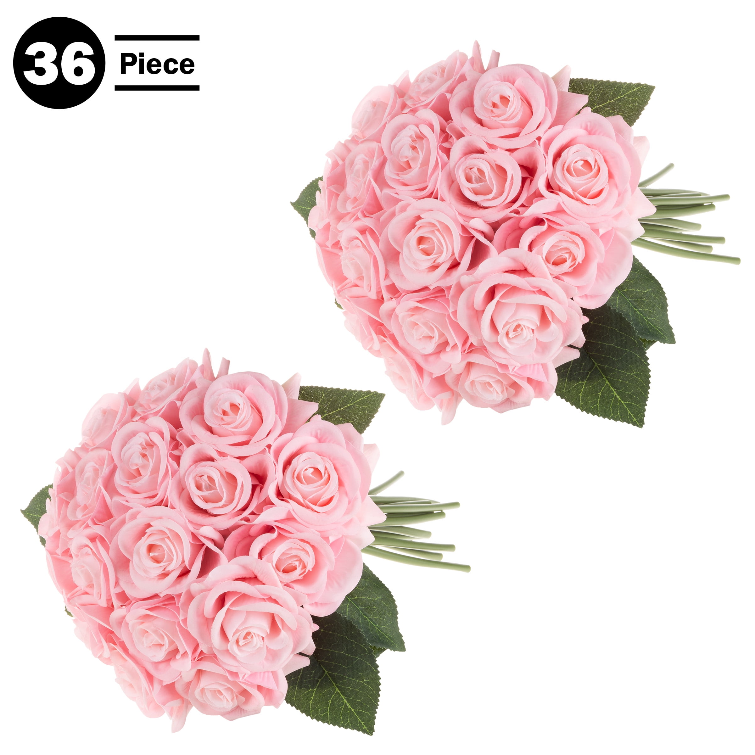 Pure Garden Real Touch Rose Artificial Flowers - Pink Roses - Walmart.com
