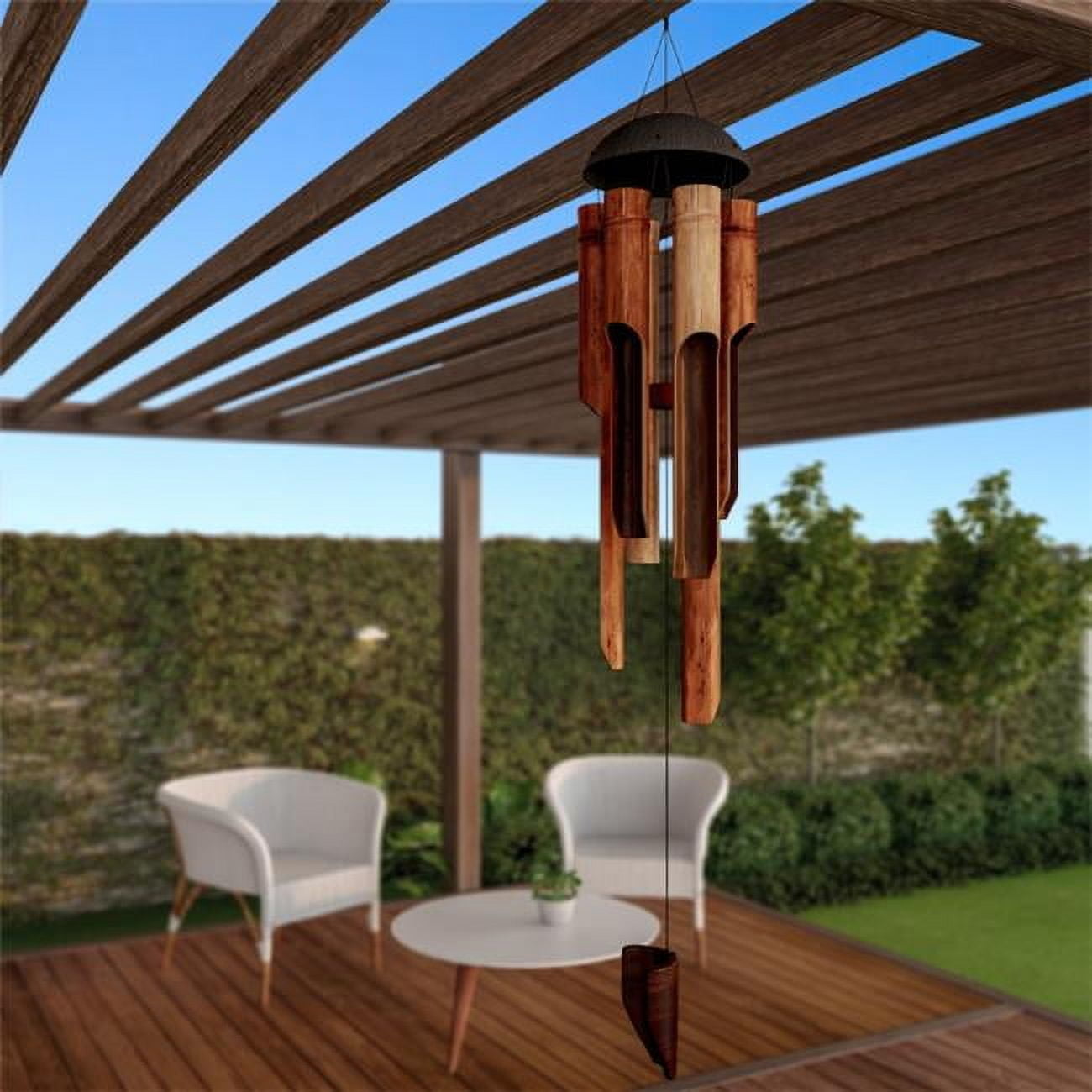 Pure Garden 50-LG1051 Bamboo Wind Chime- 38 in. Natural Environment ...