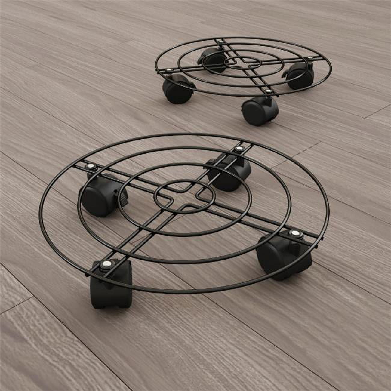 Pure Garden 50-LG1219 12 in. Metal Plant Caddy-Round Pot Stand on ...