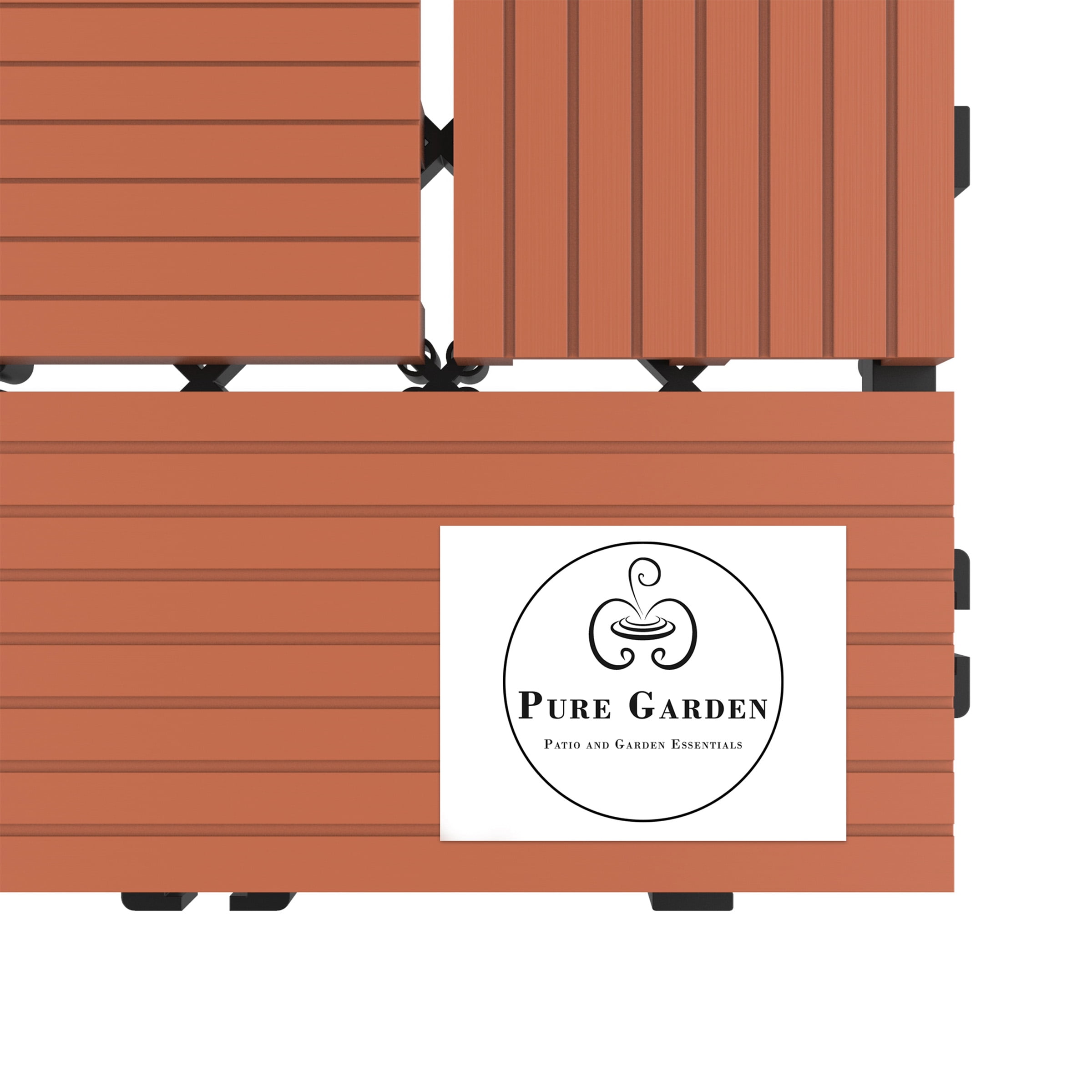 Pure Garden 6-Pack Square Interlocking Weather-Resistant Deck Tiles ...