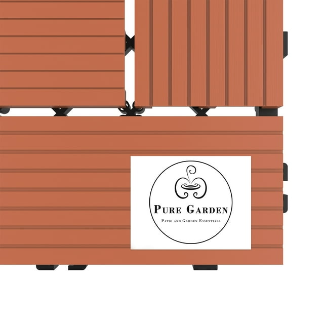 Pure Garden 6-Pack Square Interlocking Weather-Resistant Deck Tiles ...