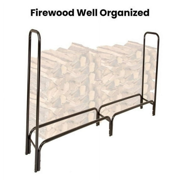 Pure Garden 8-ft Heavy Duty Firewood Rack Outdoor Wood Rack with Cover ...
