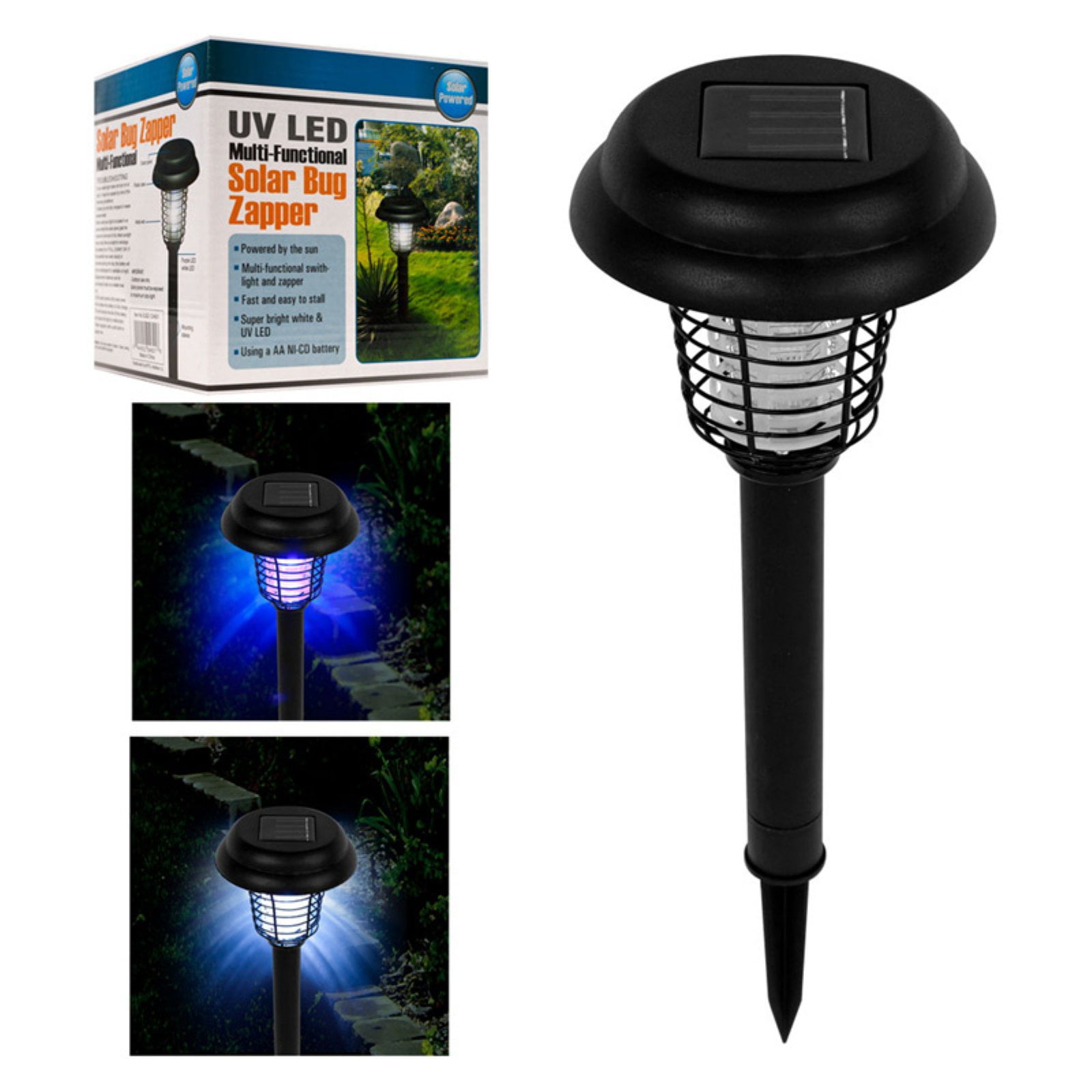 Pure Garden Solar Bug Zapper LED with UV Light - Set of 3 - Walmart.com