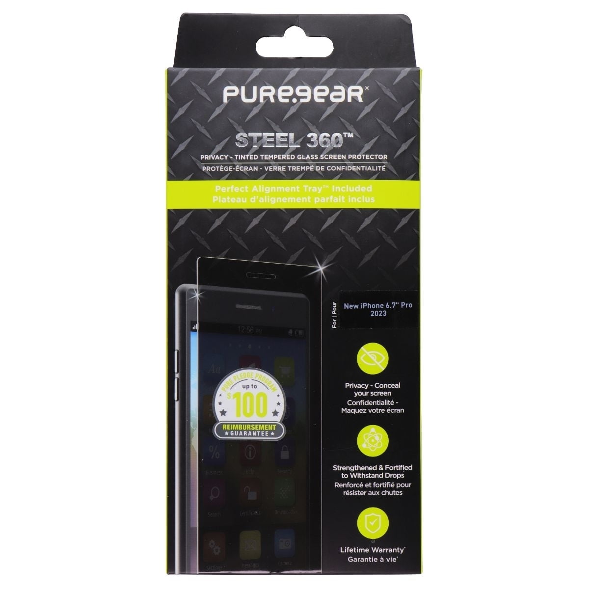 Pure Gear Steel 360 Privacy Tinted for iPhone 15 Pro Max - Walmart.com