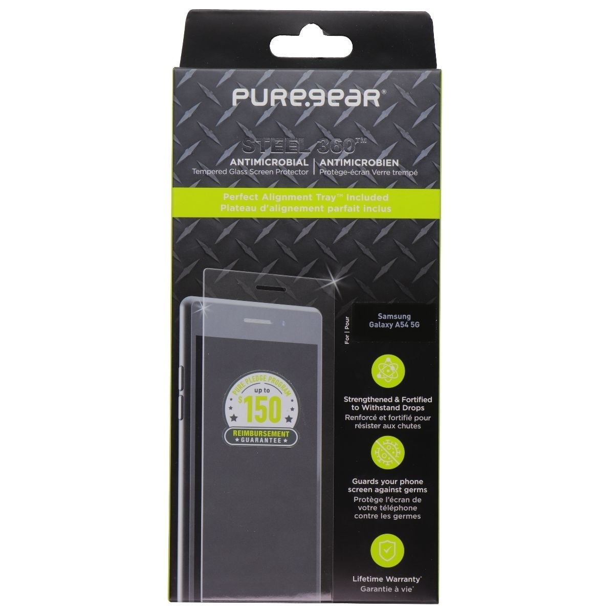 Pure Gear Steel 360 Tempered Glass Screen Protector for Samsung Galaxy A54 5G - Walmart.com