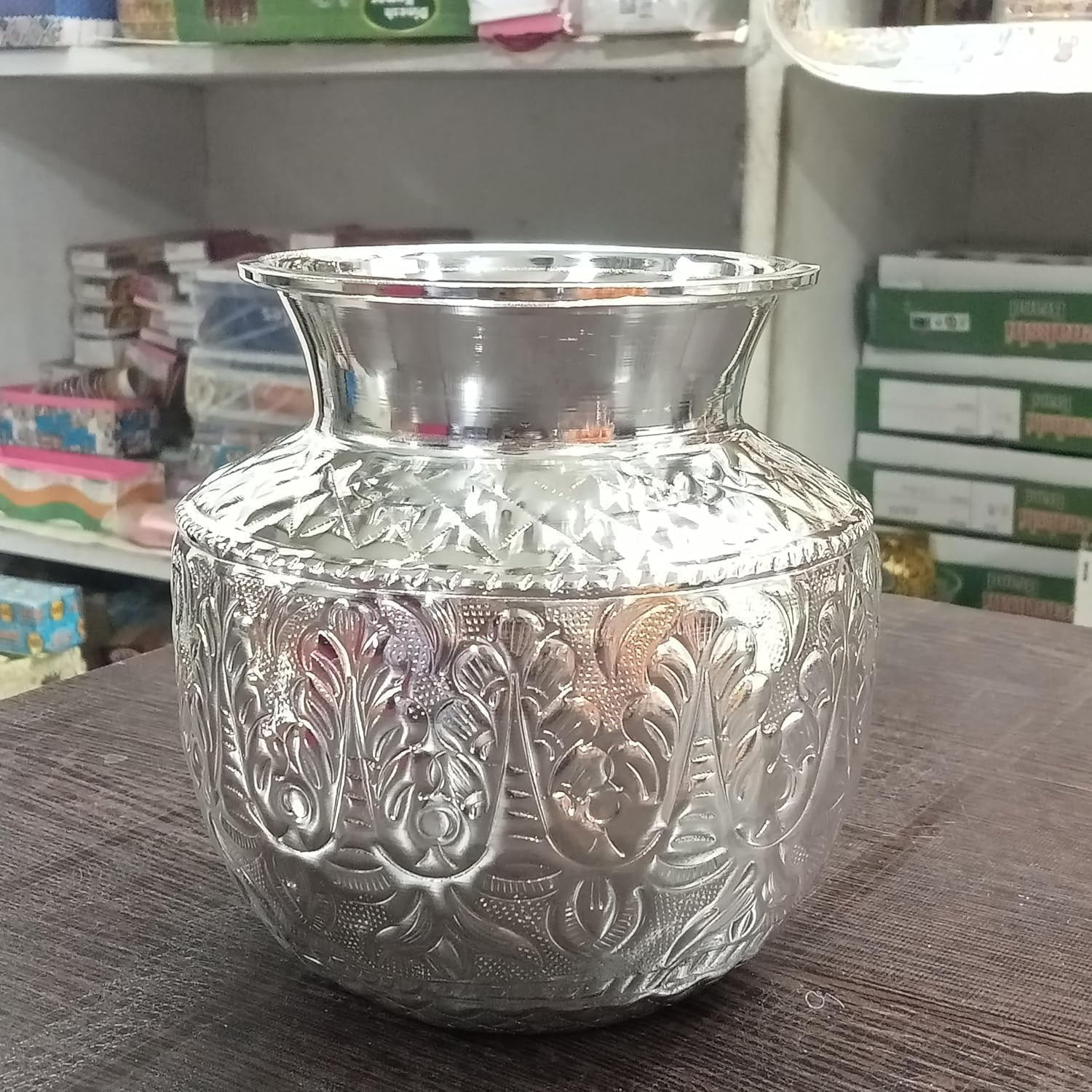 Pure German Silver Pooja Lota Silver Lota for Puja Kalash Chambu Pooja ...