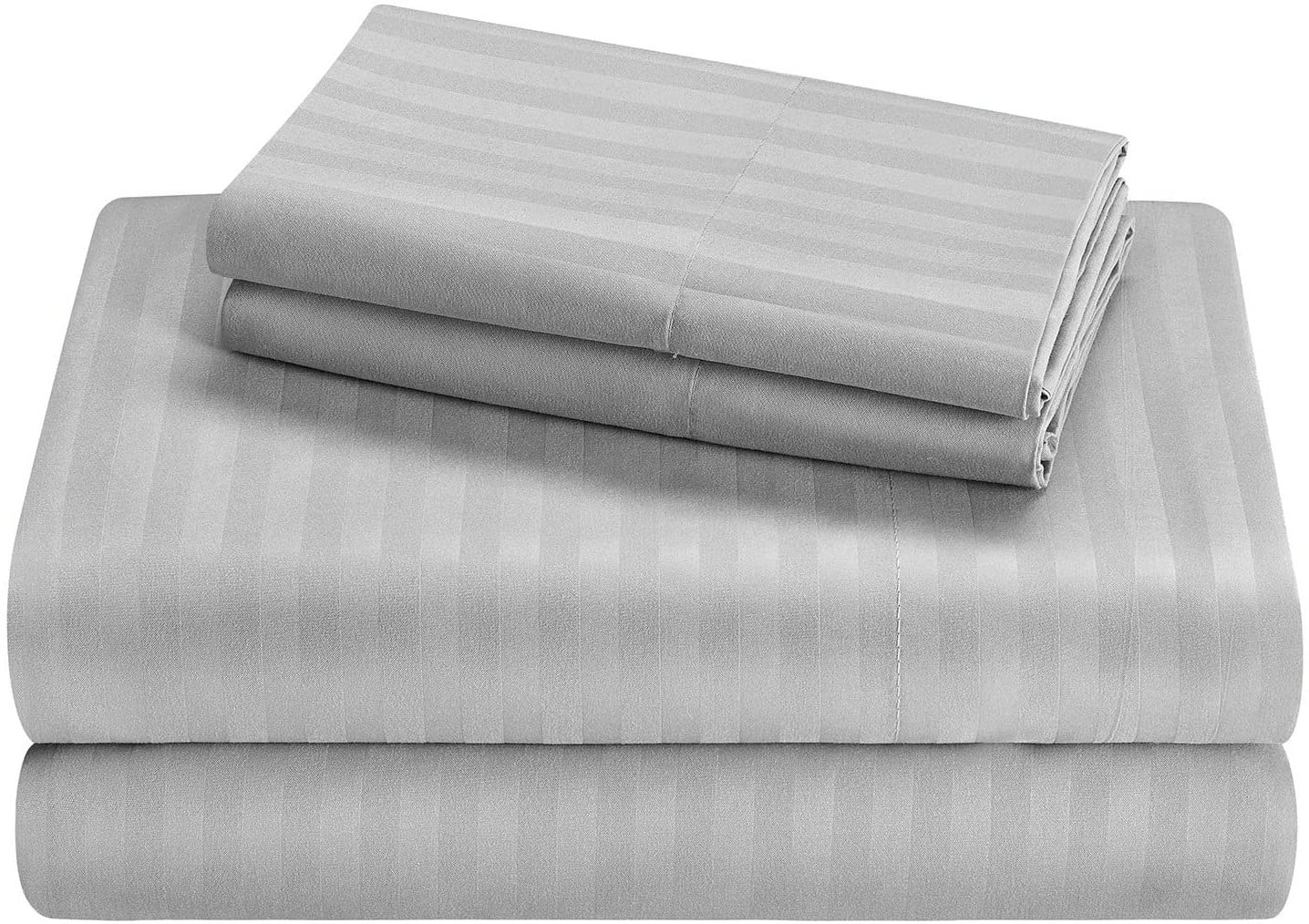 Pure Giza Cotton (Split Head King Size) Striped Pattern Bed Sheets Set ...