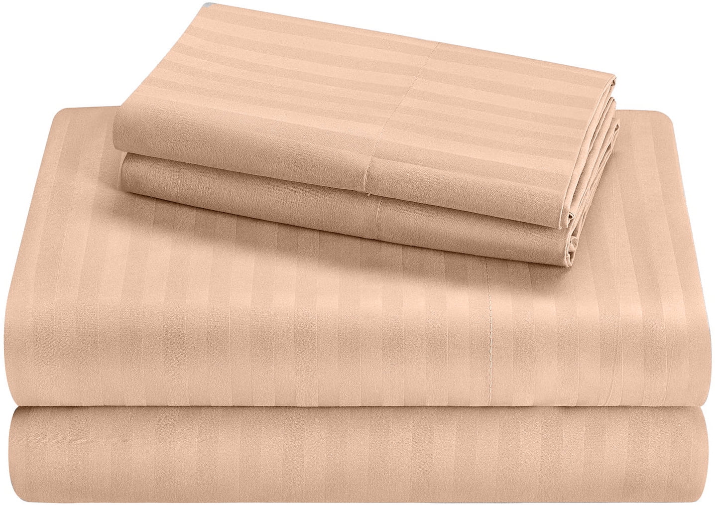 Pure Giza Cotton (Split King Size) Striped Pattern Bed Sheets Set- 300 ...