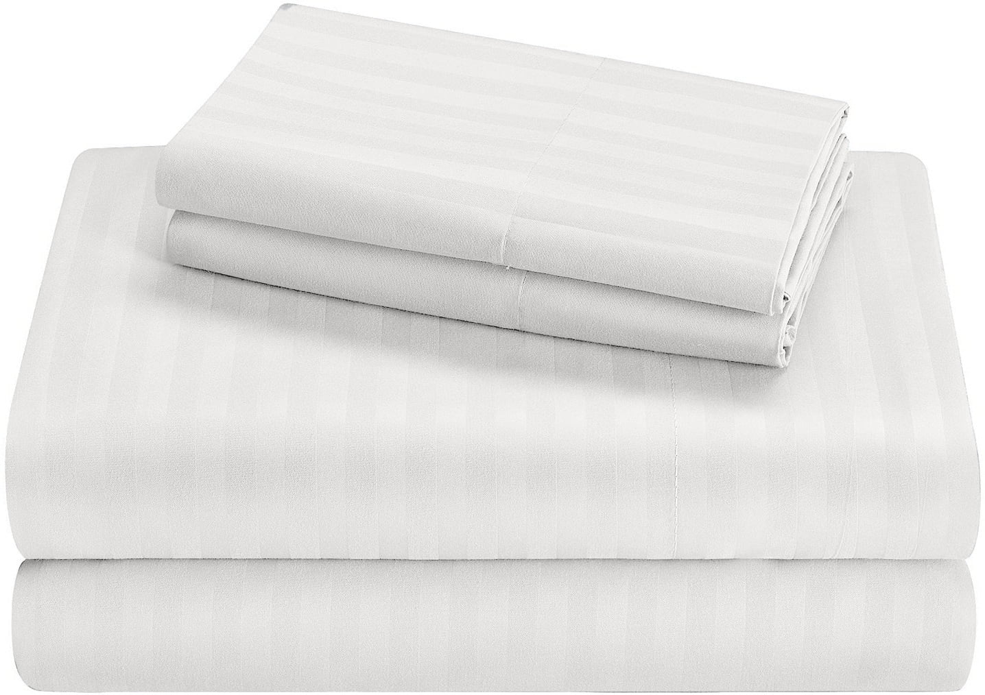 Pure Giza Cotton (Split King Size) Striped Pattern Bed Sheets Set- 300 ...