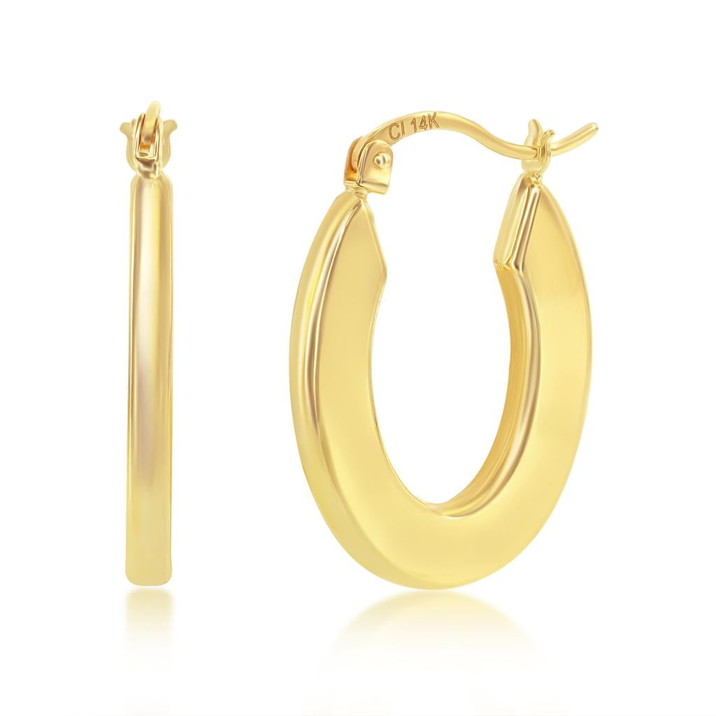 Pure Gold Hoop Earrings for Women - 14k Gold Earrings for Women Hoops ...