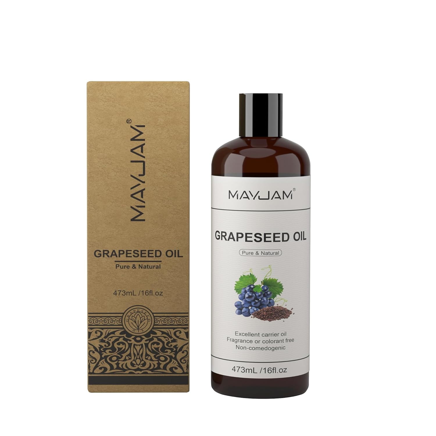 Pure Grapeseed Oil for Skin,Hair Cuticles and Face 16 Oz 473ML Cold ...