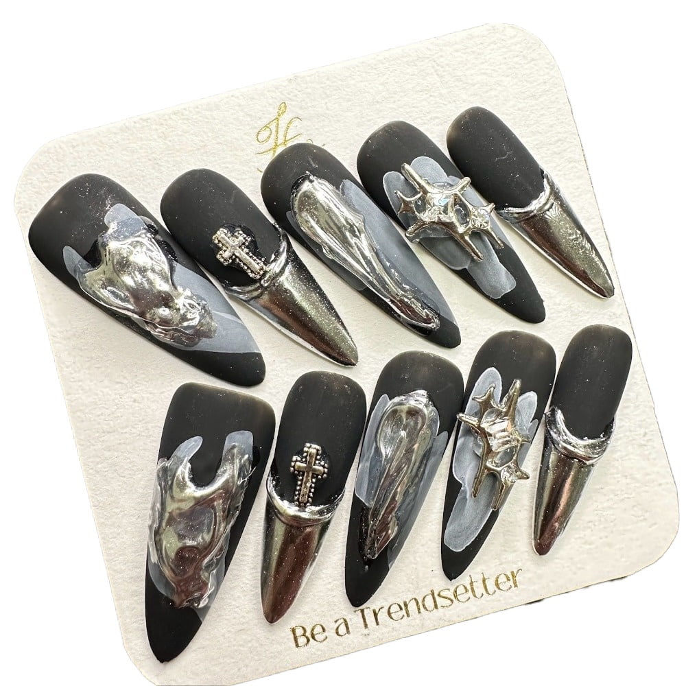 Pure Handmade Press on nails, JC Press On Nails Kit , Short Length Nail ...
