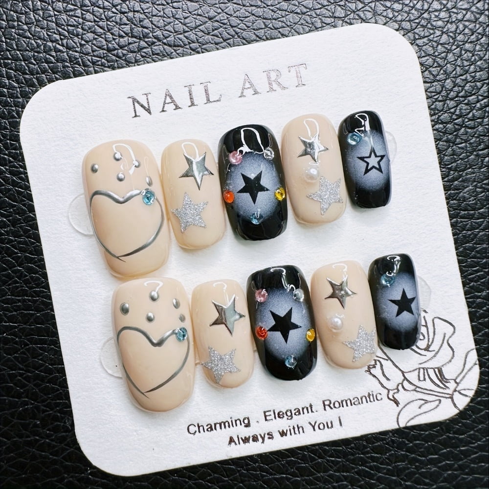 JC Short Length Nail Press Ons, Handmade Red Press On Nails, Stylish ...