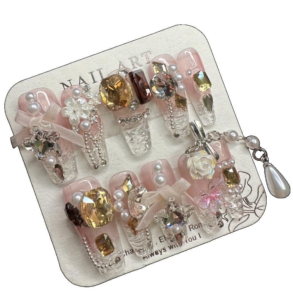 Pure Handmade Press on nails, JC Press On Nails Kit , Short Length Nail Press Ons, Durable, Easy ...