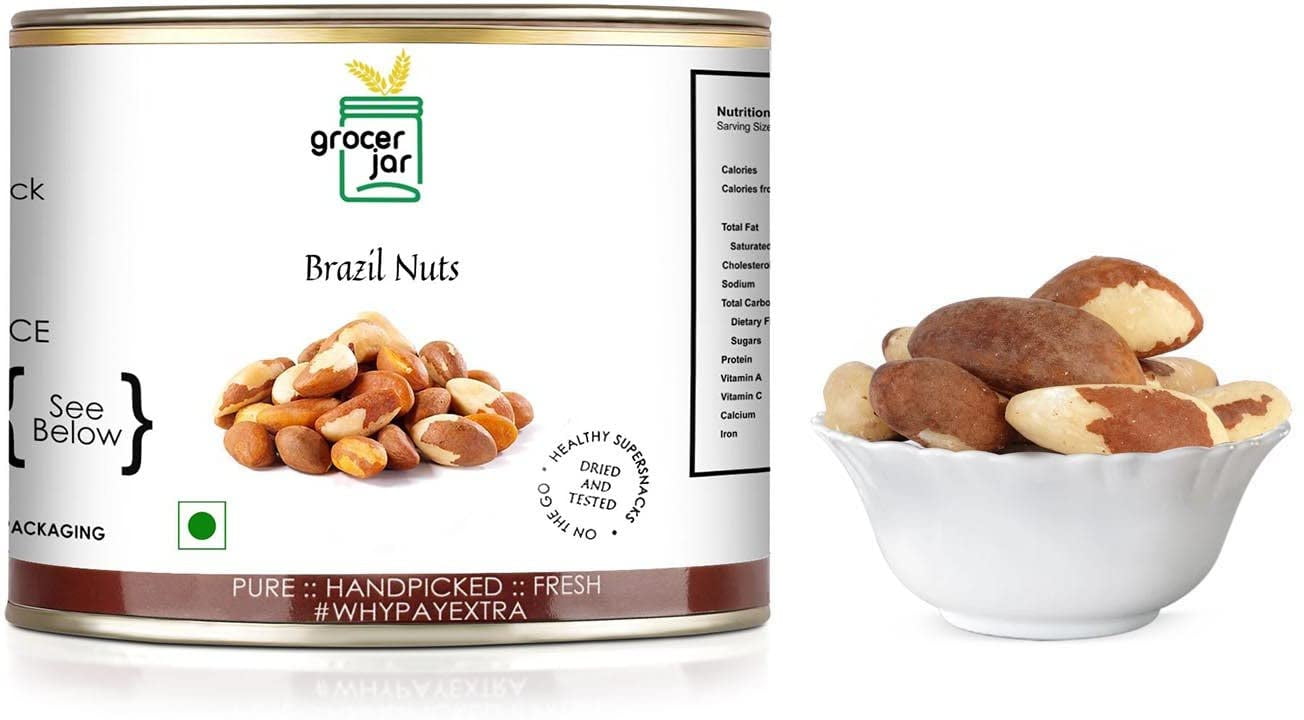 Pure Handpicked Fresh Brazil Nuts By Grocerjar 200gm, | Rich In ...