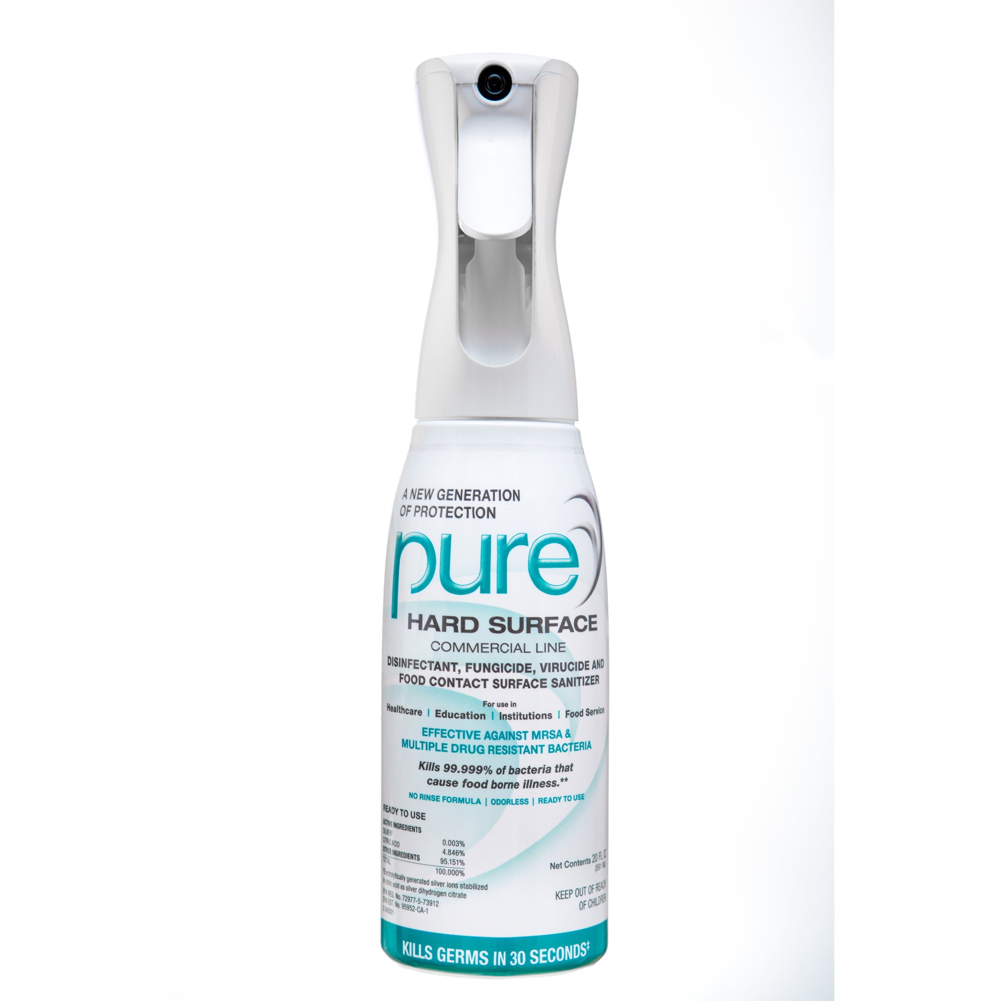 Pure Hard Surface Disinfectant, 20 Oz, White - Walmart.com