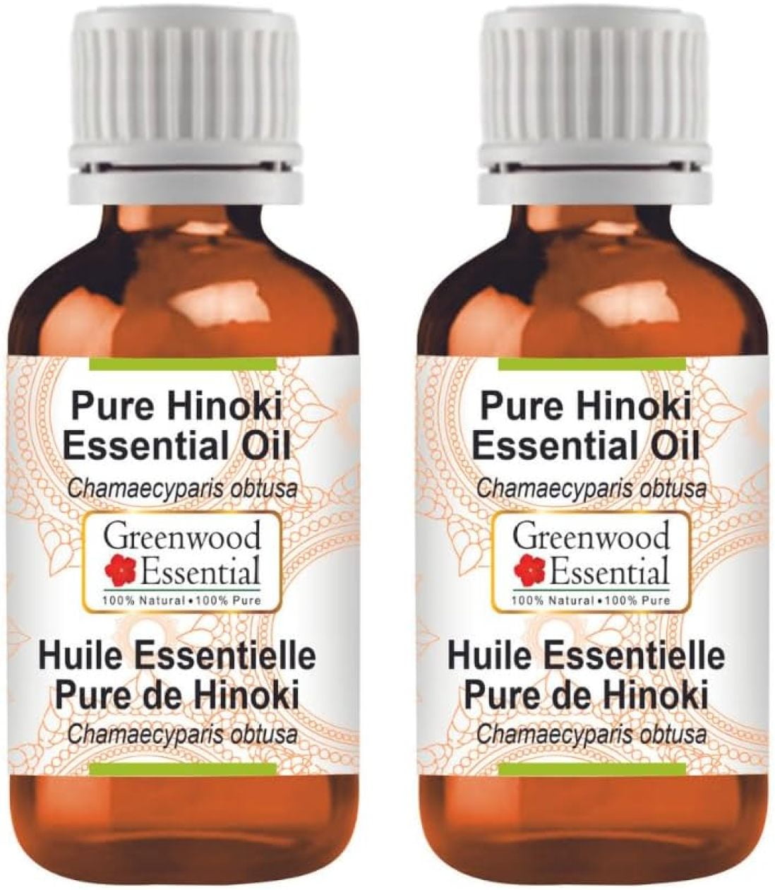 Pure Hinoki Essential Oil (Chamaecyparis obtusa) Steam Distilled (Pack of Two) 100ml X 2 (6.76 ...