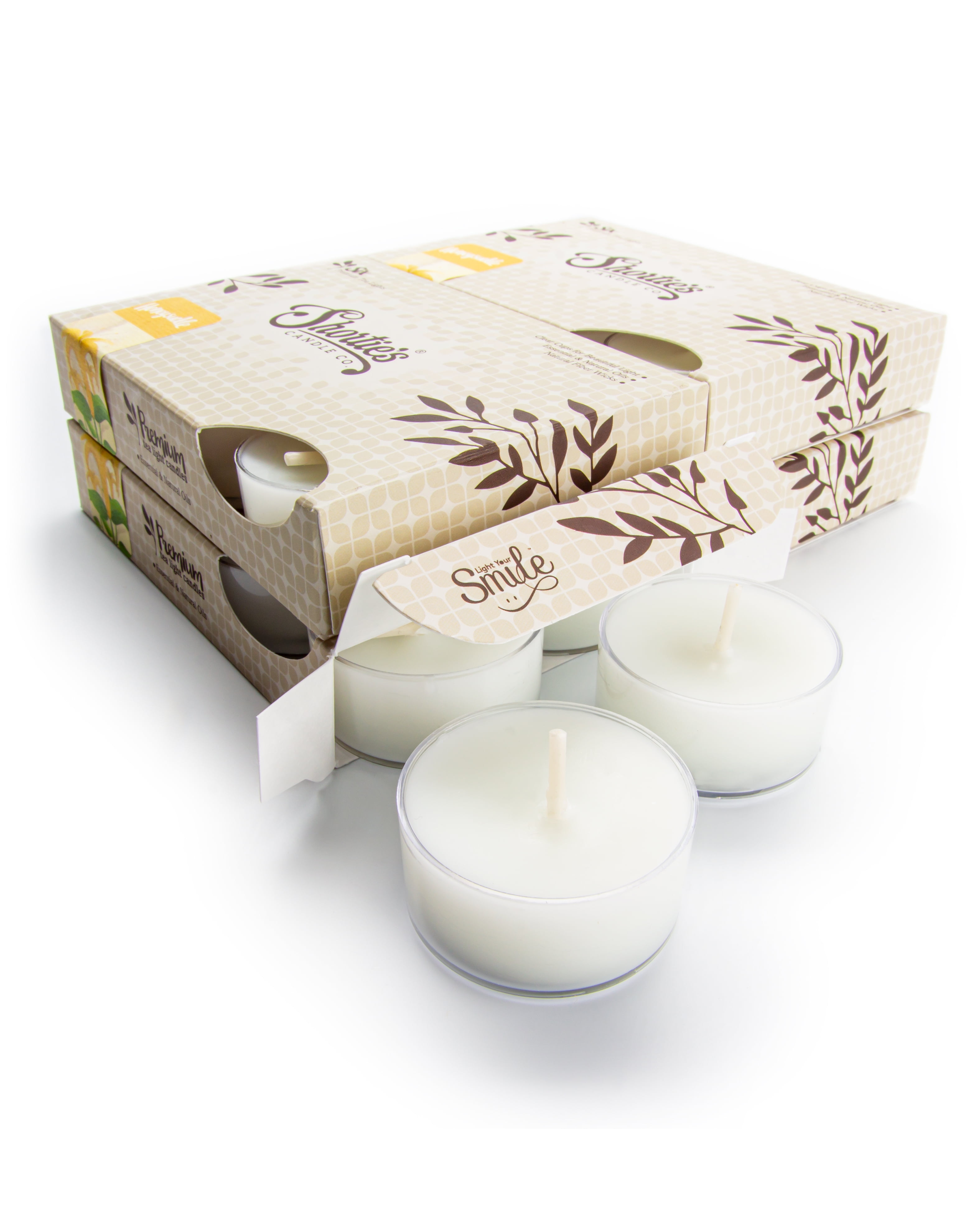 Pure Honeysuckle Tealight Candles Bulk Pack - 24 White Premium Scented ...