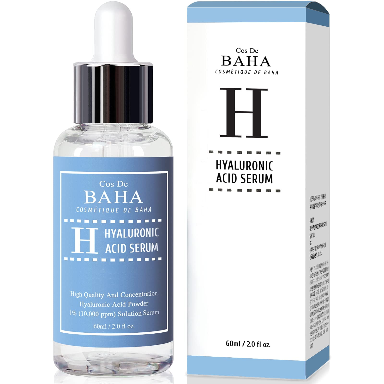 Pure Hyaluronic Acid 1% BCA3 Serum 10,000ppm - Hydrating Face Serum for ...