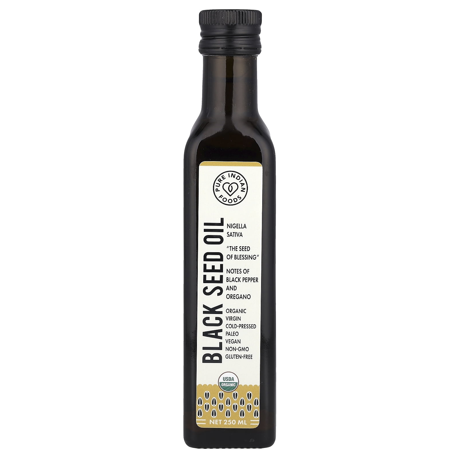 Pure Indian Foods Natural Organic Cold Pressed Virgin Black Seed Oil ...
